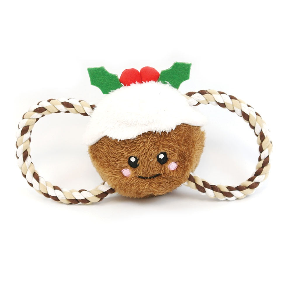 Happy Pet Christmas Pudding Tug of War Rope Dog Toy