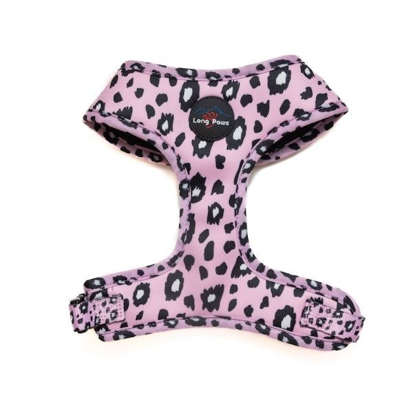 Long Paws - Funk the Dog Harness-Pink Leopard Med