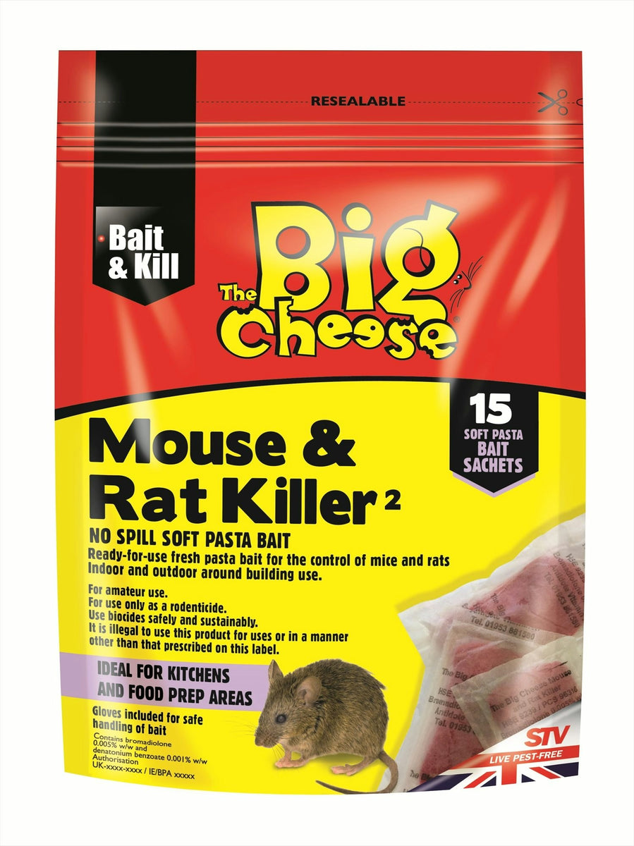 The Big Cheese Mouse & Rat Killer Past Sachets Pk15