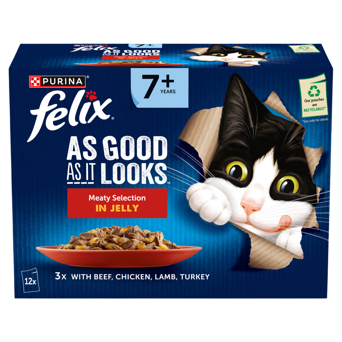 Felix As Good As it Looks Senior 7+ Meat in Jelly Wet Cat Food