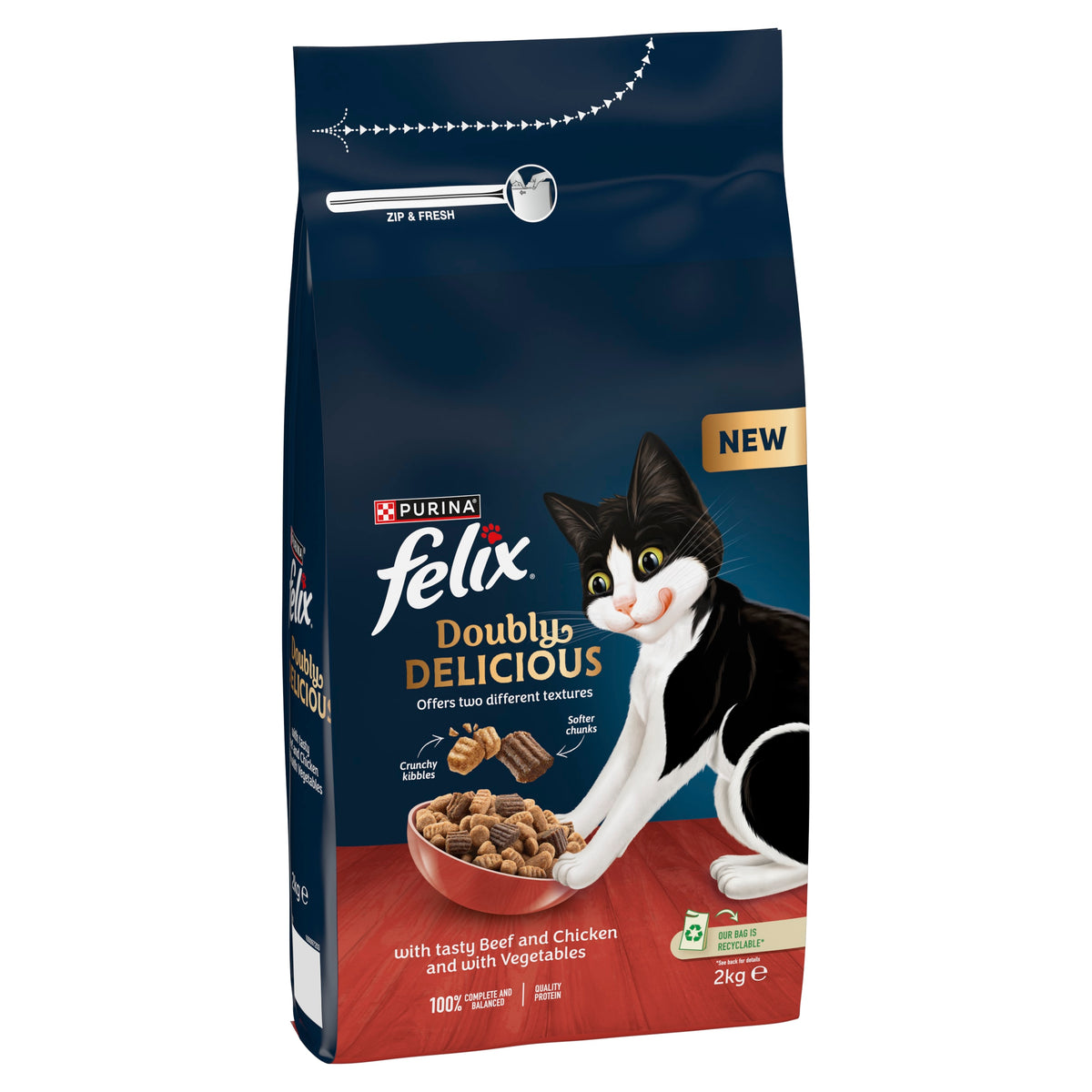 Felix Doubly Delicious Beef Chicken & Vegetables Dry Cat Food