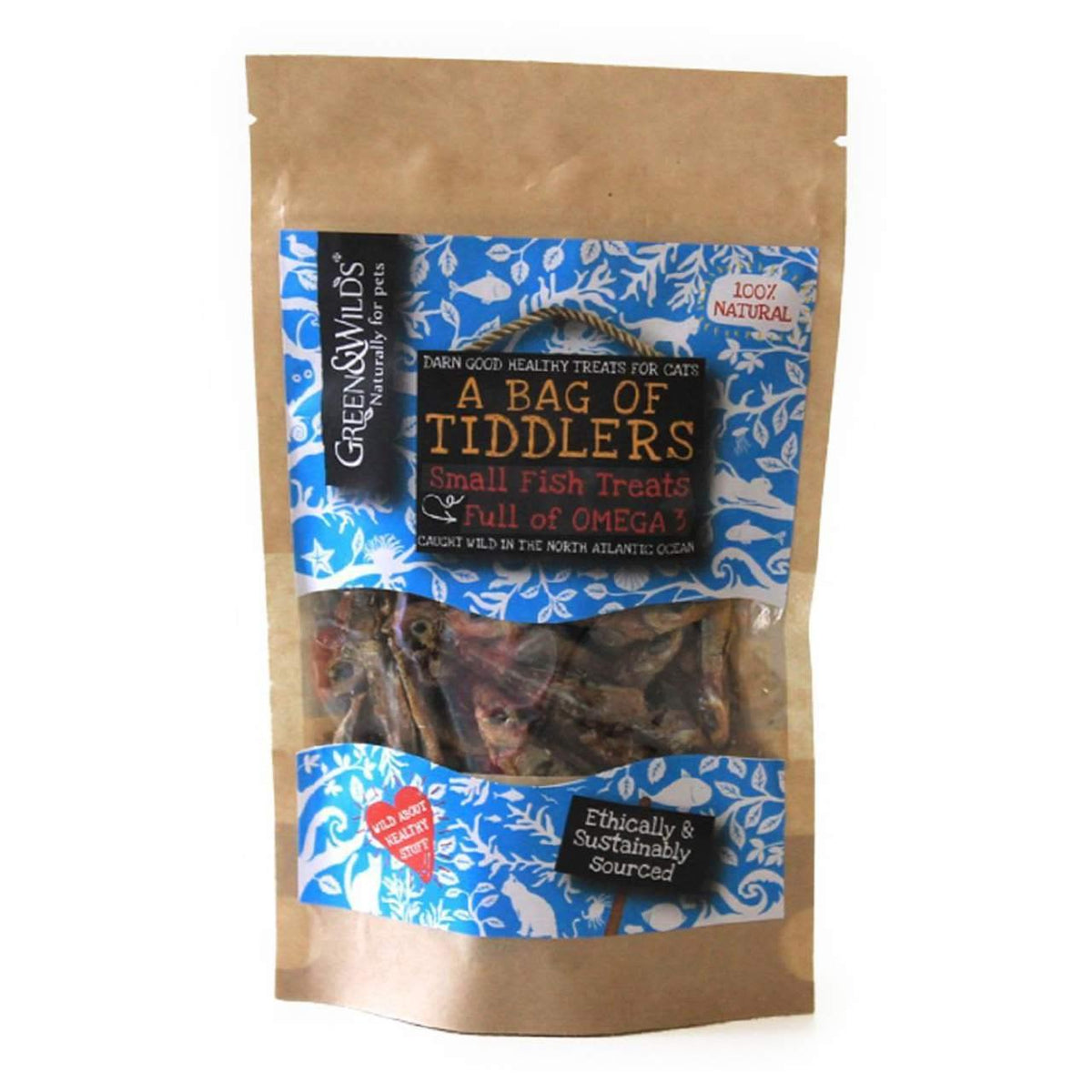 Green & Wilds A Bag of Tiddlers Cat Treats - Fish