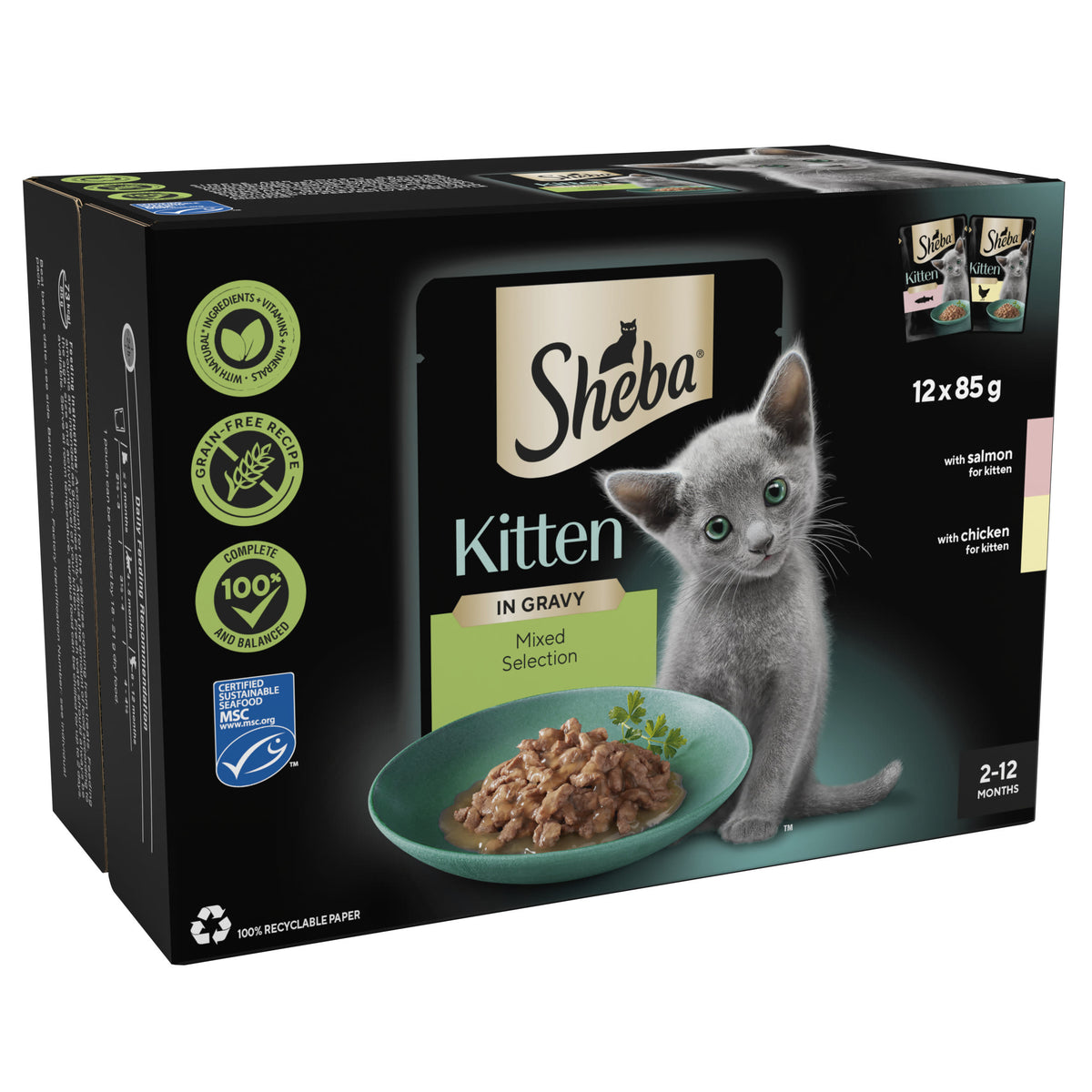 Sheba Sauce Collection Kitten Mixed Selection in Gravy