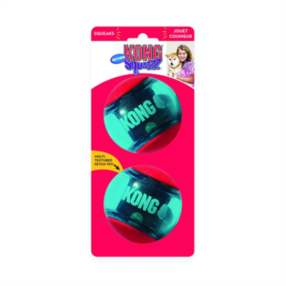 KONG Squeezz Action Red Dog Ball - KONG Balls For Dogs