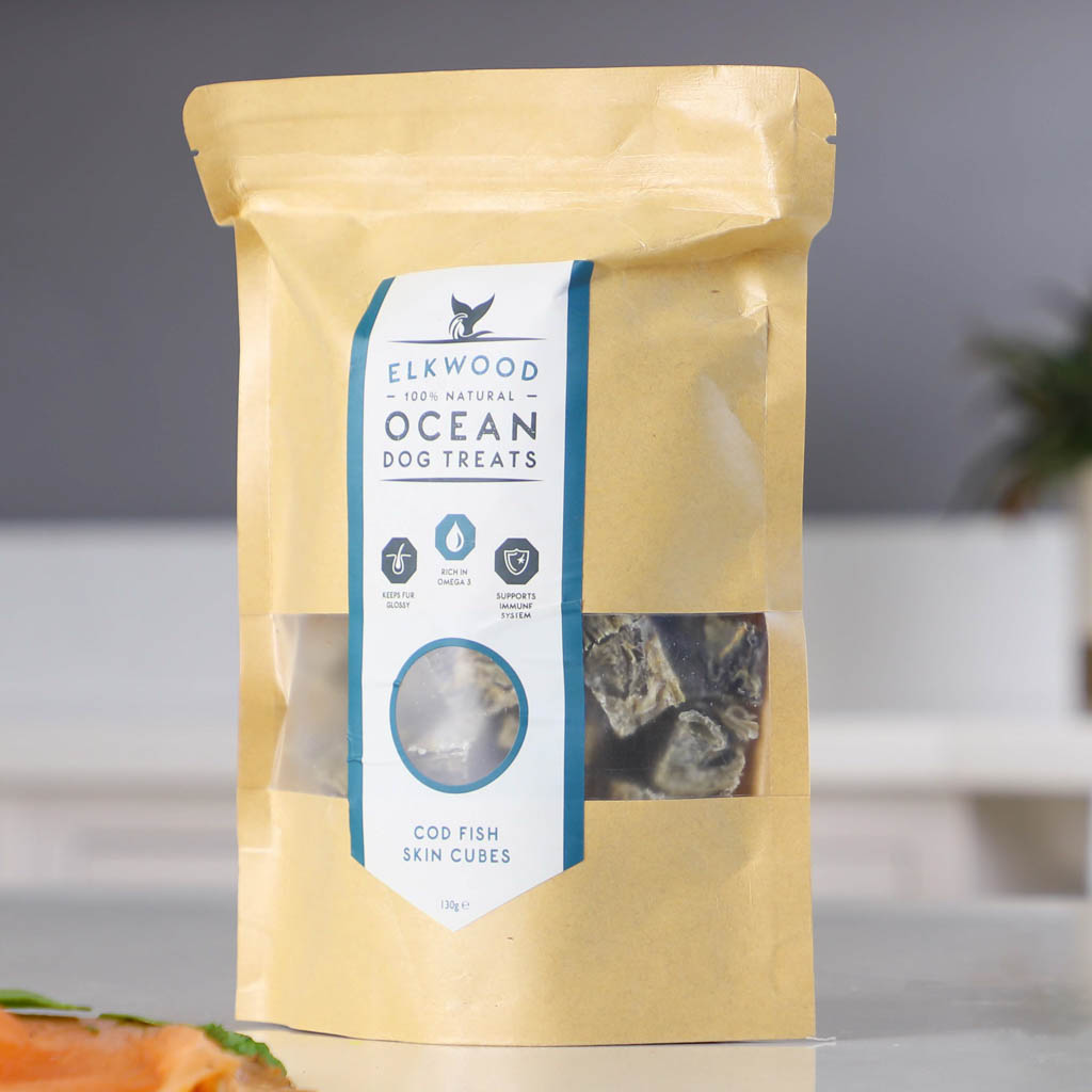 Elkwood Cod Fish Skin Cubes for Dogs 130g | Petwell